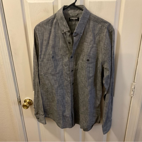 Express | Shirts | Express Gray Buttonup Shirt | Poshmark